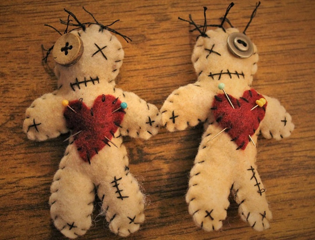 Voodoo Mini Dolls-felt Handmade Primitive Dolls-dark Dolls-grungy Dolls ...