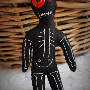 Skeleton Doll-skeleton Voodoo Doll-tall Thin Handmade Felt Skeleton ...