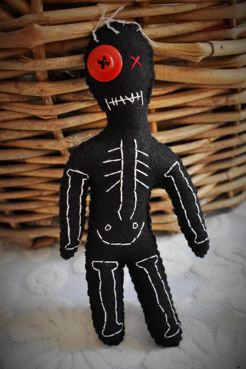 Skeleton Doll-skeleton Voodoo Doll-tall Thin Handmade Felt - Etsy