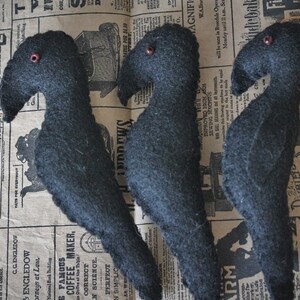 Crow Ornament-black Primitive Felt Crows-crow Decor-halloween Decor ...