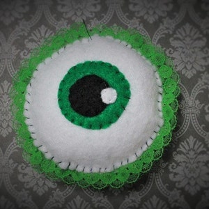 Felt Eyeball Ornaments-lacy Eyeballs-handmade Felt Eyeballs-gothic ...
