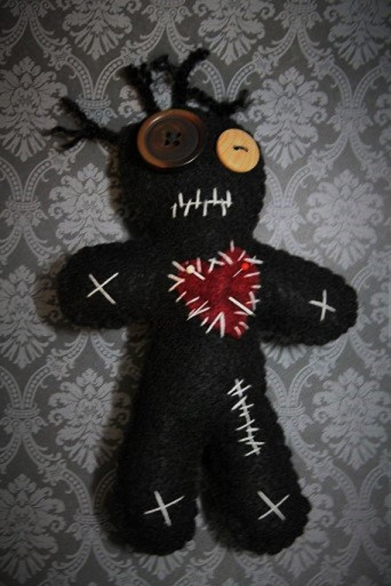 Voo Doo Doll-black Voodoo Doll-voodoo Plush-handmade Felt Creepy Doll ...