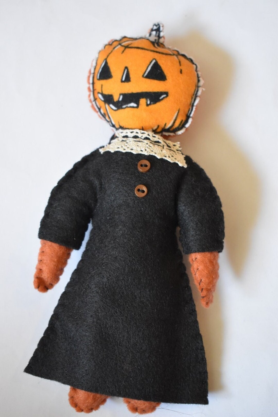 Pumpkin Girl Doll-halloween Decor-handmade Jack O Lantern Lady ...