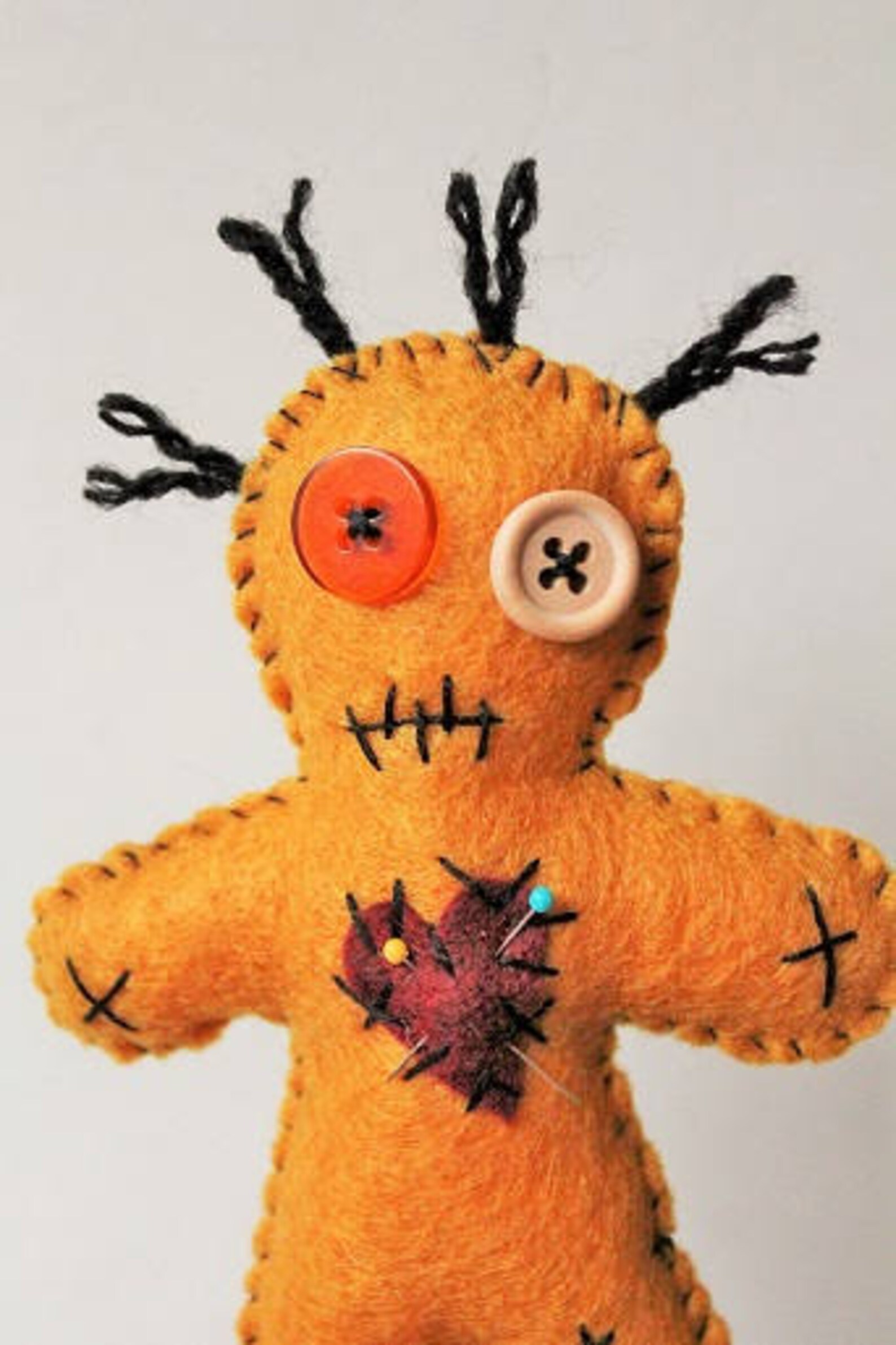 Voo Doo Doll-golden Voodoo Doll-voodoo Plush-handmade Felt Creepy Doll ...