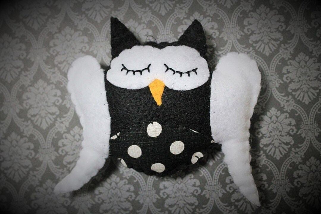 Angel Owl-dark Angel Owl-handmade Owl Ornament-dark Angel-gothic Decor ...