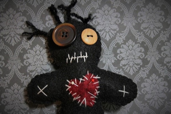Voo Doo Doll-Black voodoo doll-Voodoo plush-Handmade felt | Etsy