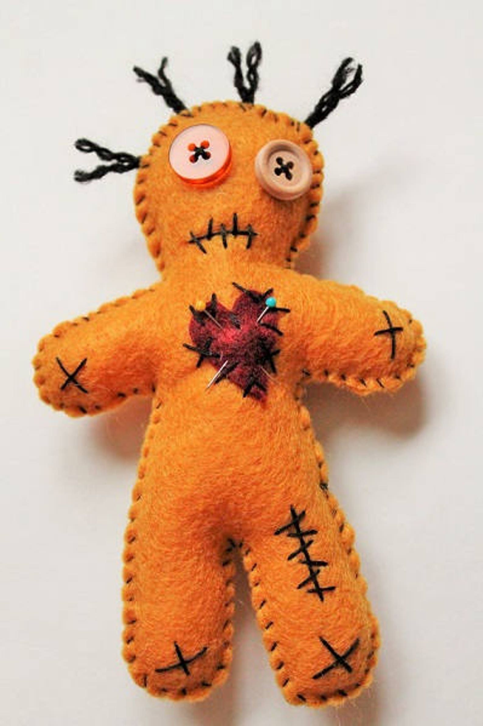 Voo Doo Doll-golden Voodoo Doll-voodoo Plush-handmade Felt Creepy Doll ...