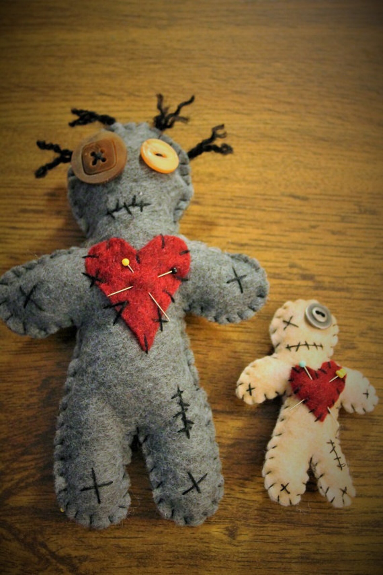 Voodoo Mini Dolls-felt Handmade Primitive Dolls-dark | Etsy