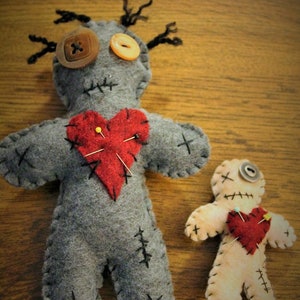 Voodoo Mini Dolls-felt Handmade Primitive Dolls-dark Dolls-grungy Dolls ...