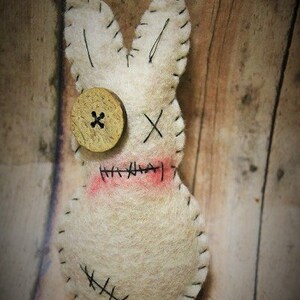 Zombie Easter Bunnies-voodoo Rabbits-handmade Felt Easter Bunnies-ugly ...