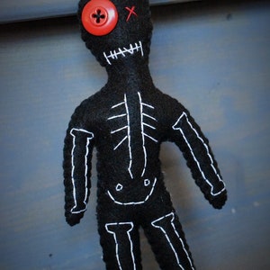 Skeleton Doll-skeleton Voodoo Doll-tall Thin Handmade Felt Skeleton ...
