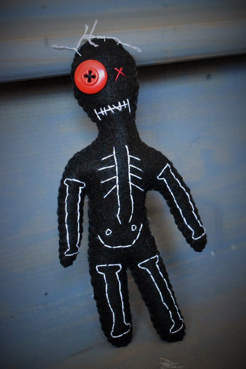 Skeleton Doll-skeleton Voodoo Doll-tall Thin Handmade Felt - Etsy
