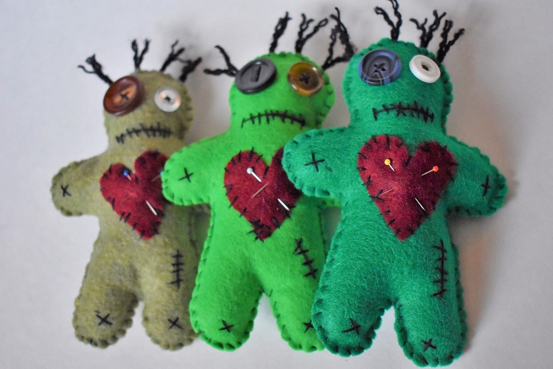 Voodoo Doll-green Tones-voo Doo Dolls-halloween Decor-halloween Wedding ...