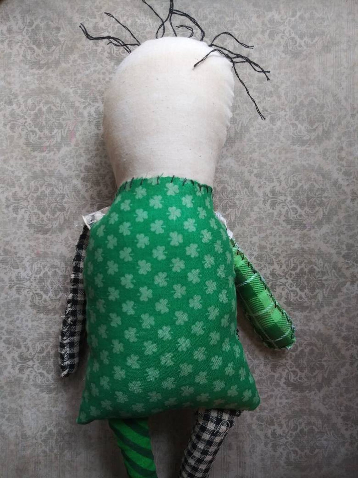 Shamrock Primitive Grungy Doll-monster Doll-st.patricks Day | Etsy