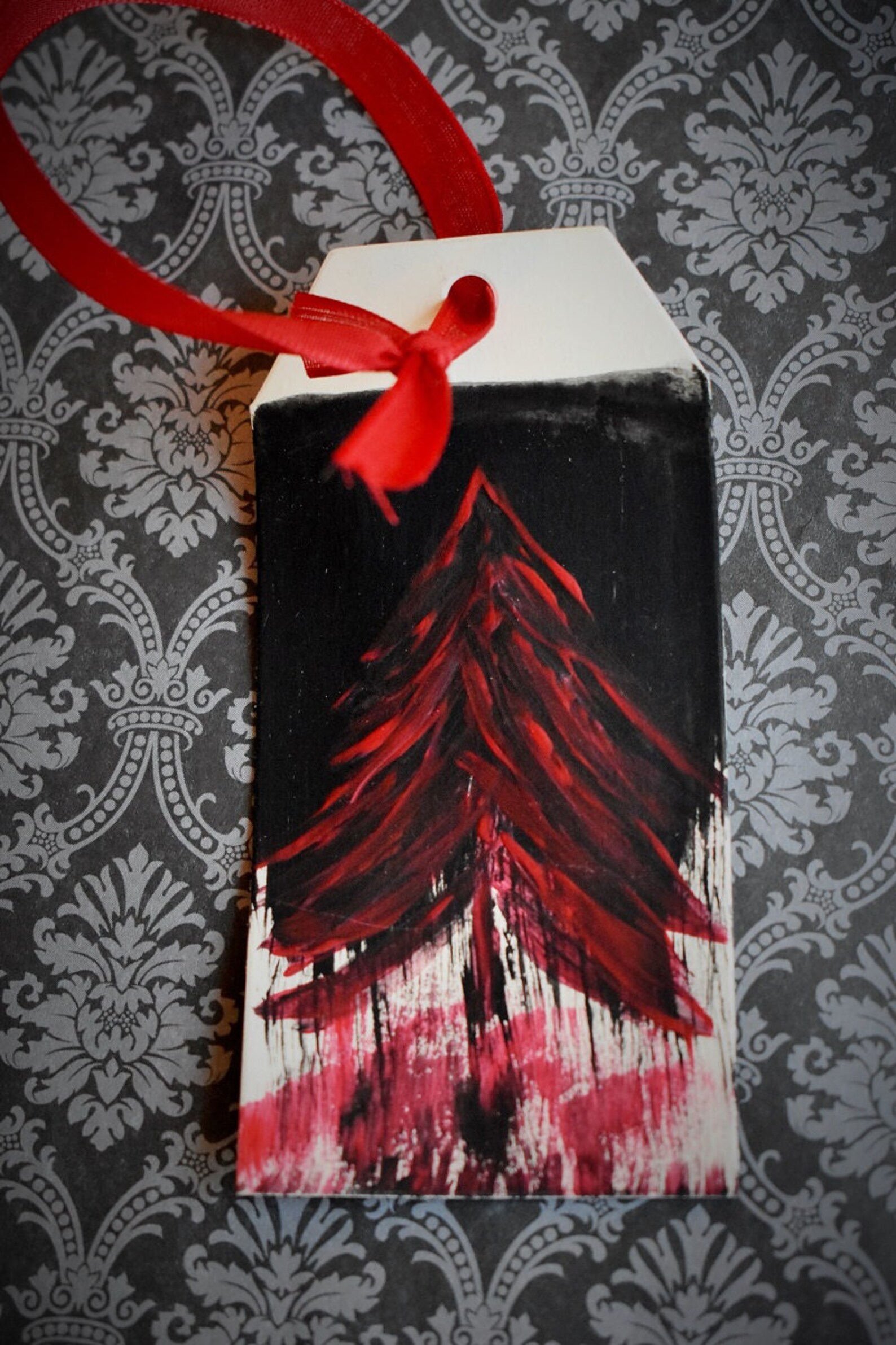 Horror Gift Tags-hand Painted Christmas Tags-tree and - Etsy