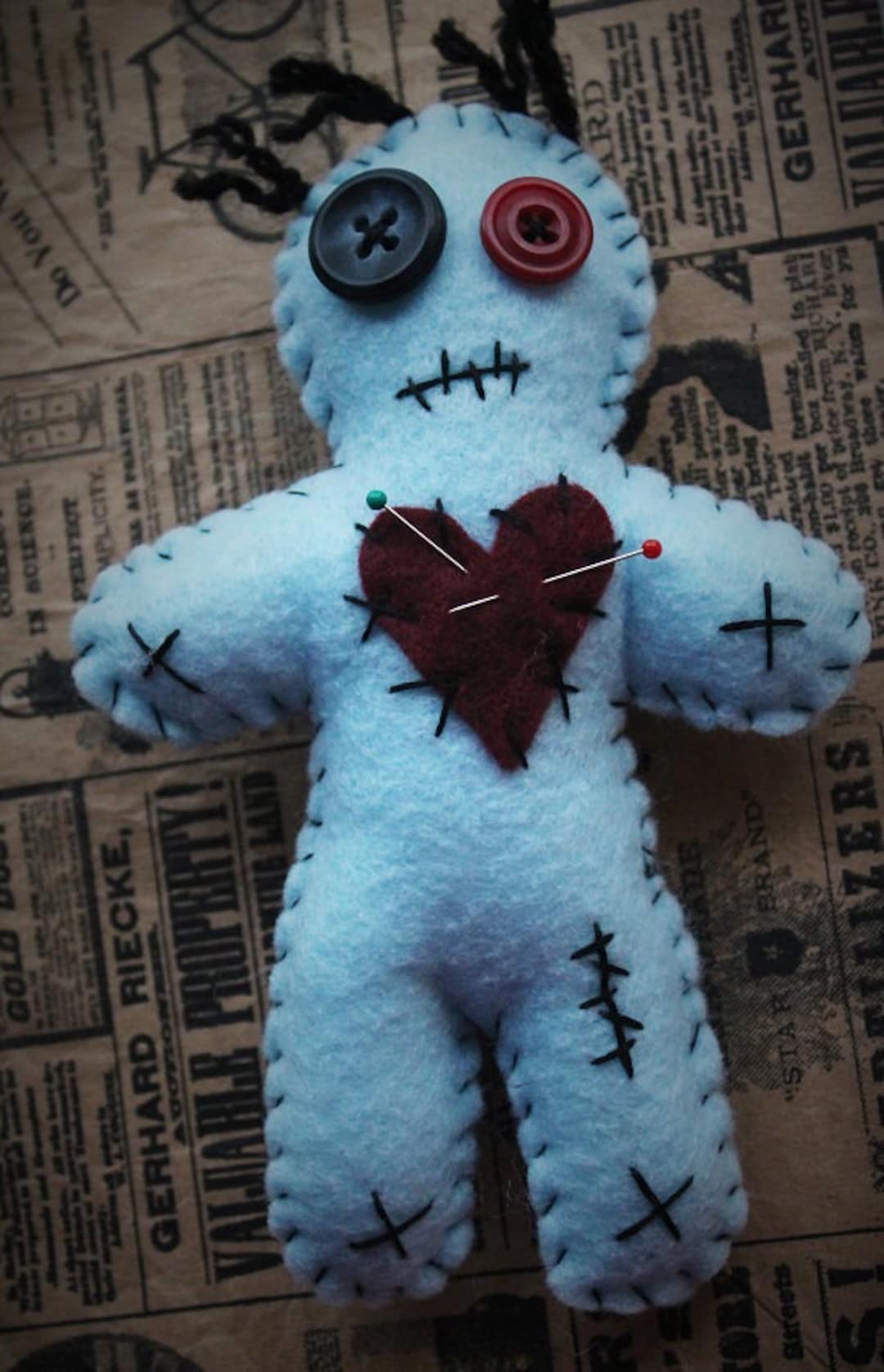 Baby Blue Voodoo Doll-vooblue-halloween Decor-primitive Dolls-dark ...