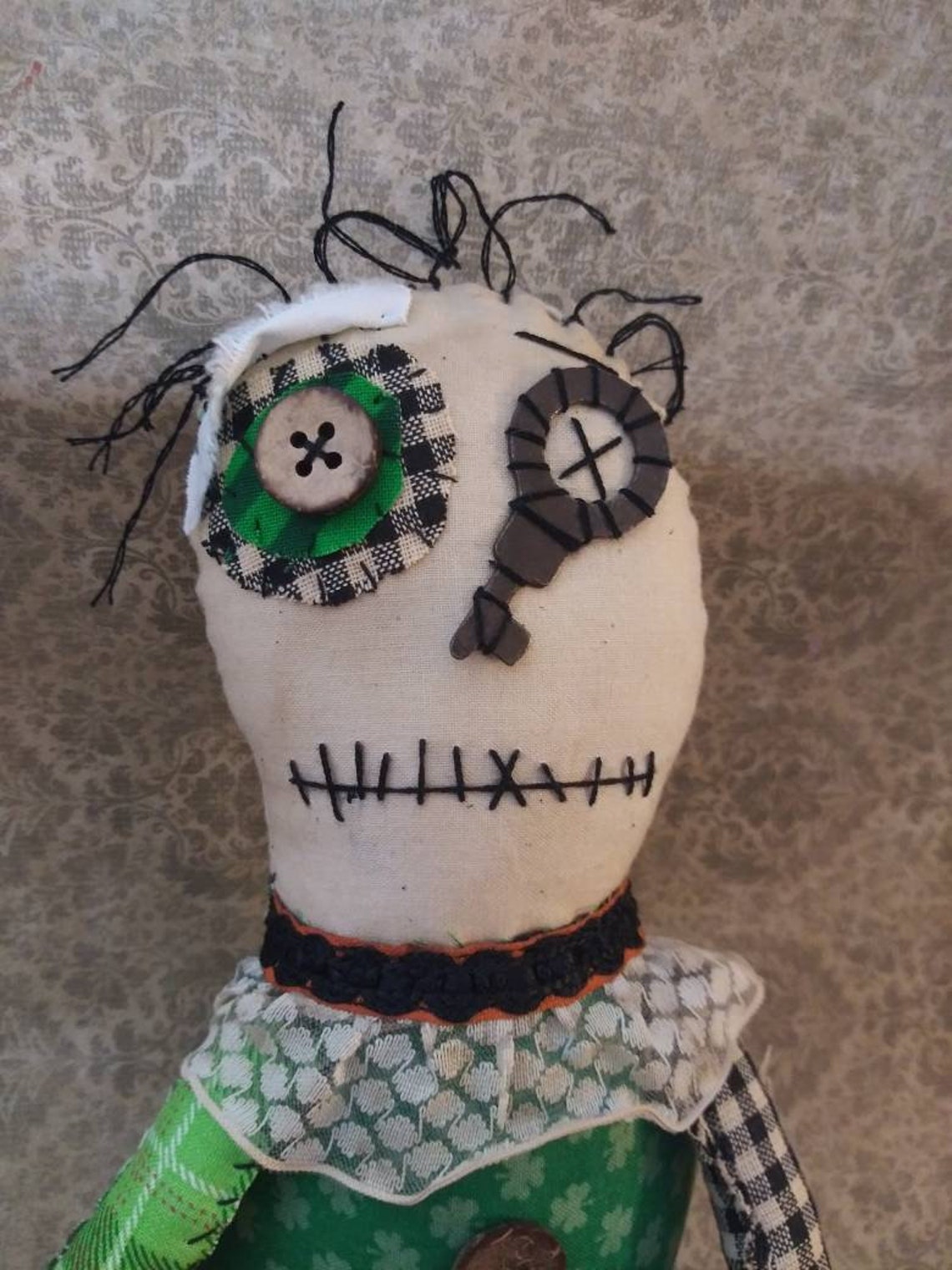 Shamrock Primitive Grungy Doll-monster Doll-st.patricks Day | Etsy
