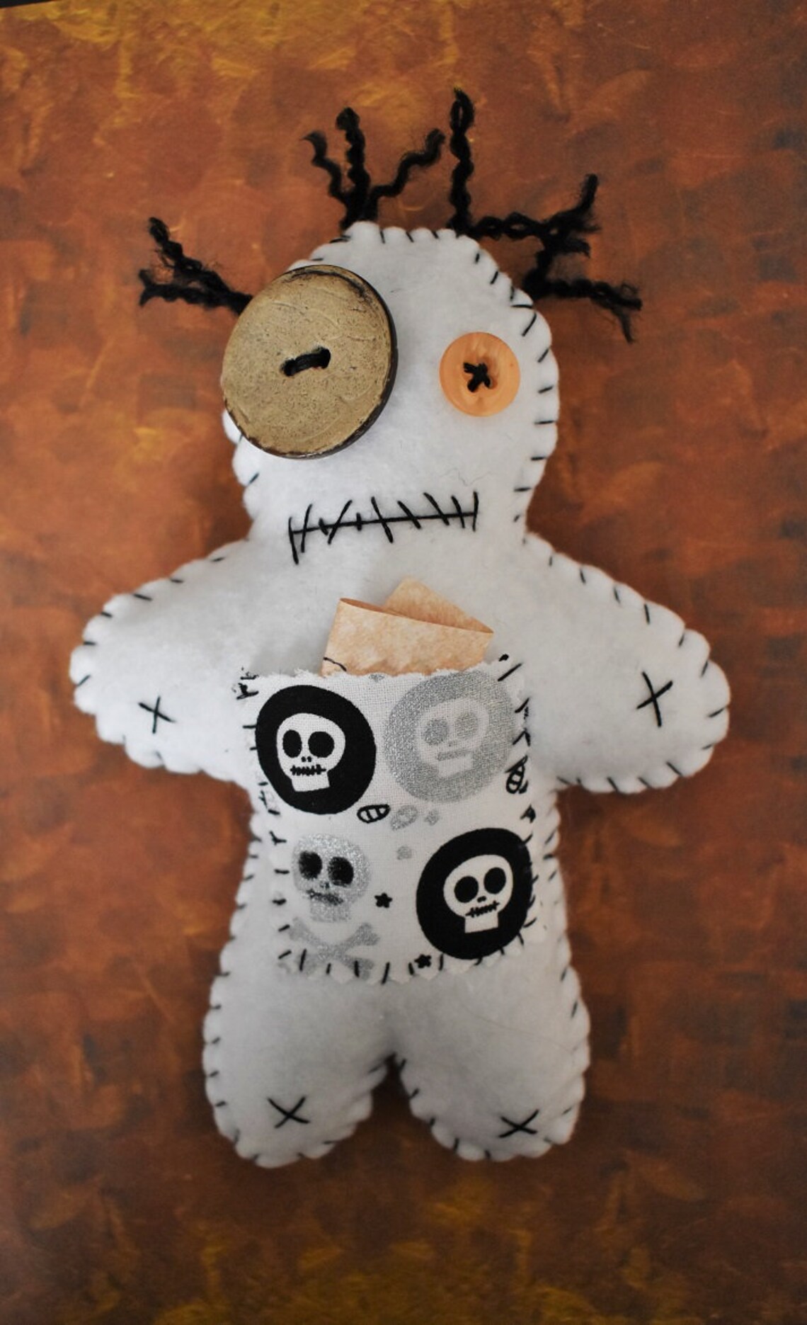 Voodoo Doll With Pocket-skull Pocket Voodoo Doll-primitive | Etsy