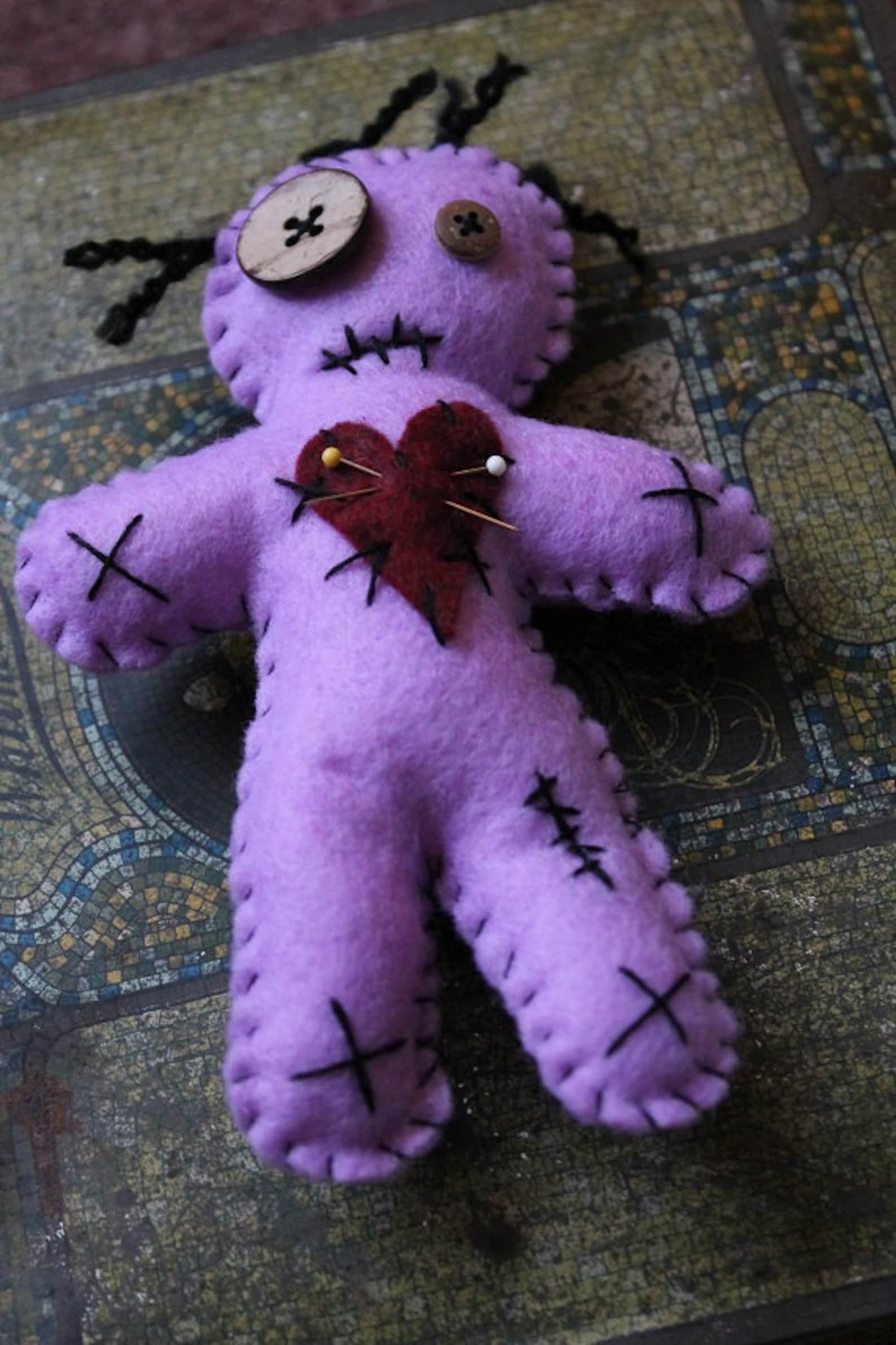 Purple VooDoo doll-Voodoo doll-Voodoo plush-Handmade felt | Etsy
