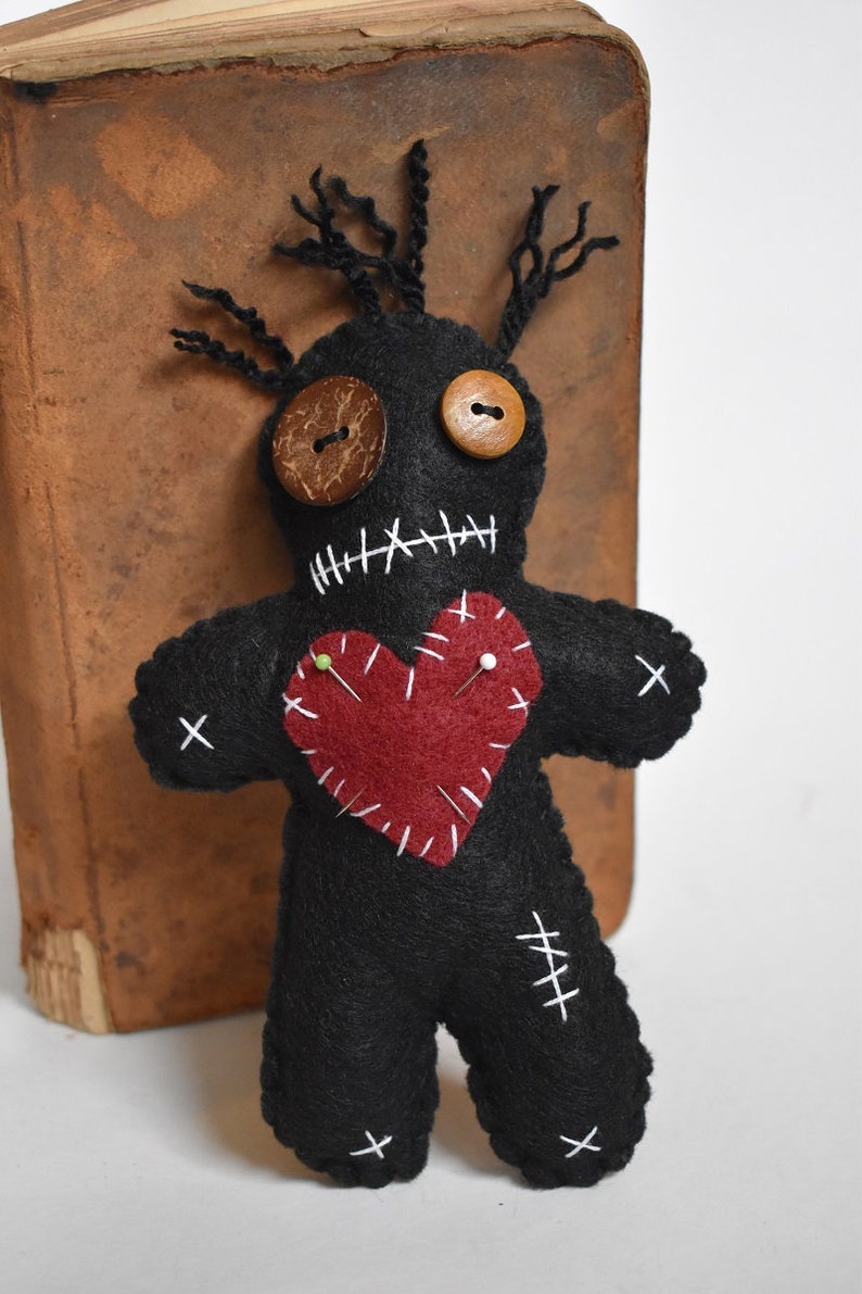 Voo Doo Doll-black Voodoo Doll-voodoo Plush-handmade Felt Creepy Doll ...