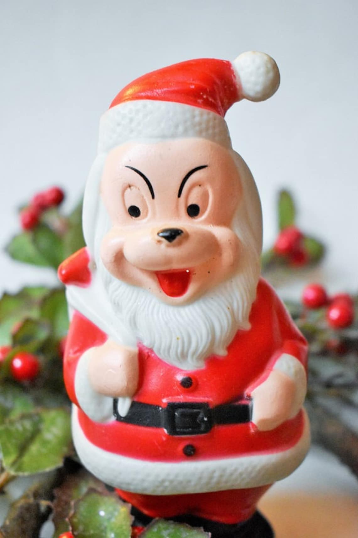 Evil Santa Rubber Toy-puppy Santa Claus-rubber Squeak Santa - Etsy