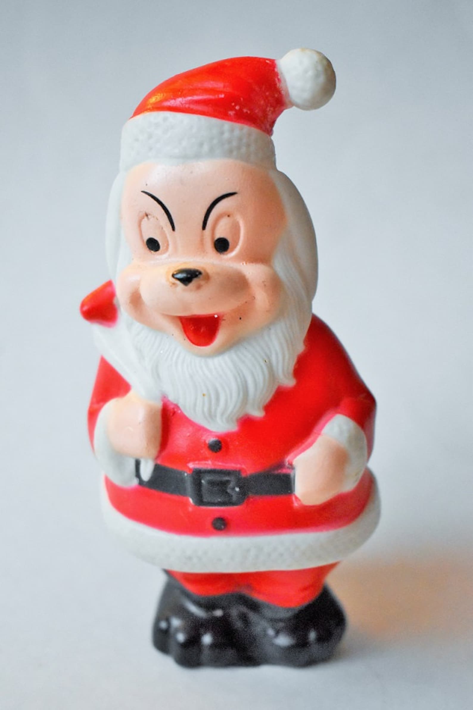 Evil Santa Rubber toy-Puppy Santa claus-Rubber squeak Santa | Etsy