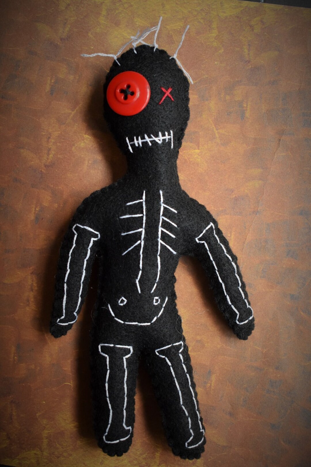 Skeleton Doll-skeleton Voodoo Doll-tall Thin Handmade Felt Skeleton ...