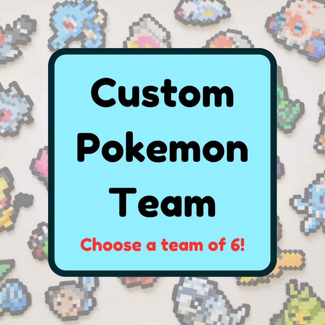 Custom Perler Pokemon Team Bead Pixel Sprite Art - Etsy
