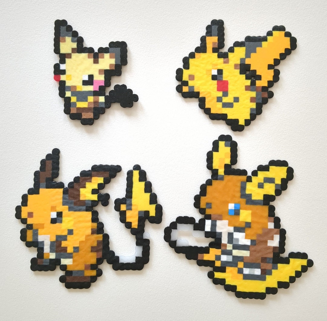 Pokemon Pikachu Perler Bead Pixel Sprite Art Pichu, Raichu, Alolan ...