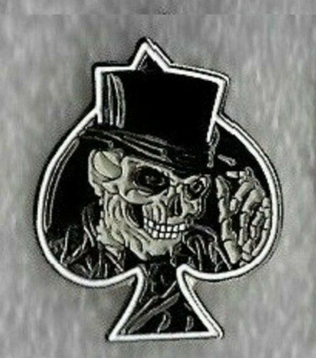 Ace of Spades Skull Pin Badge . NEW LARGER SIZE. Metal. Enamel ...