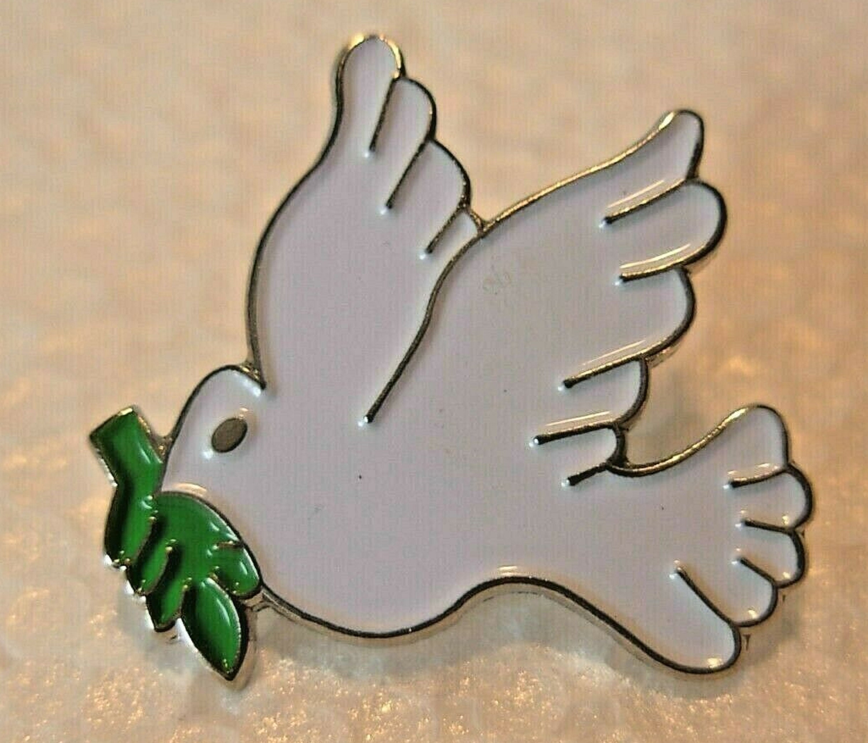 Dove pin badge on a printed card. Complete with secure | Etsy