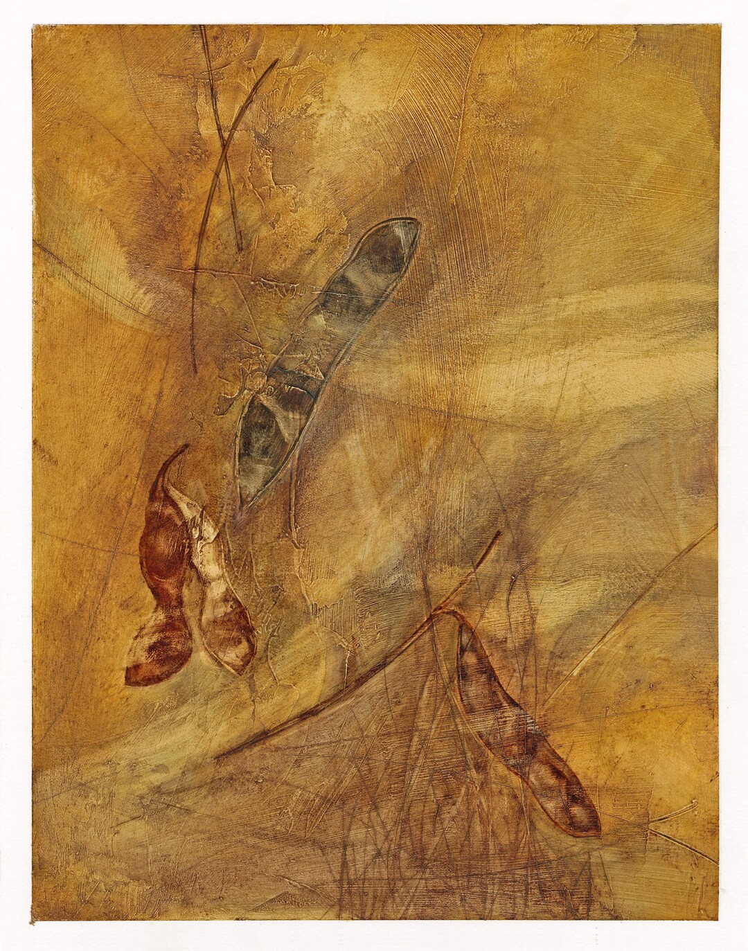 Falling Locust Pods, Botanical Painting, Botanical Art - Etsy