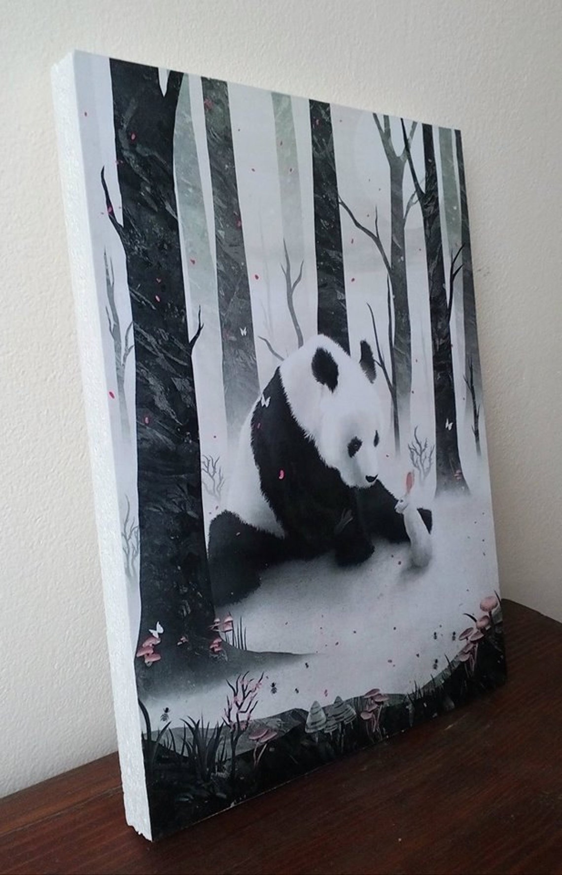 Panda, Panda and Bunny, Nursery Decor, Children Room, Winter Decor - Etsy