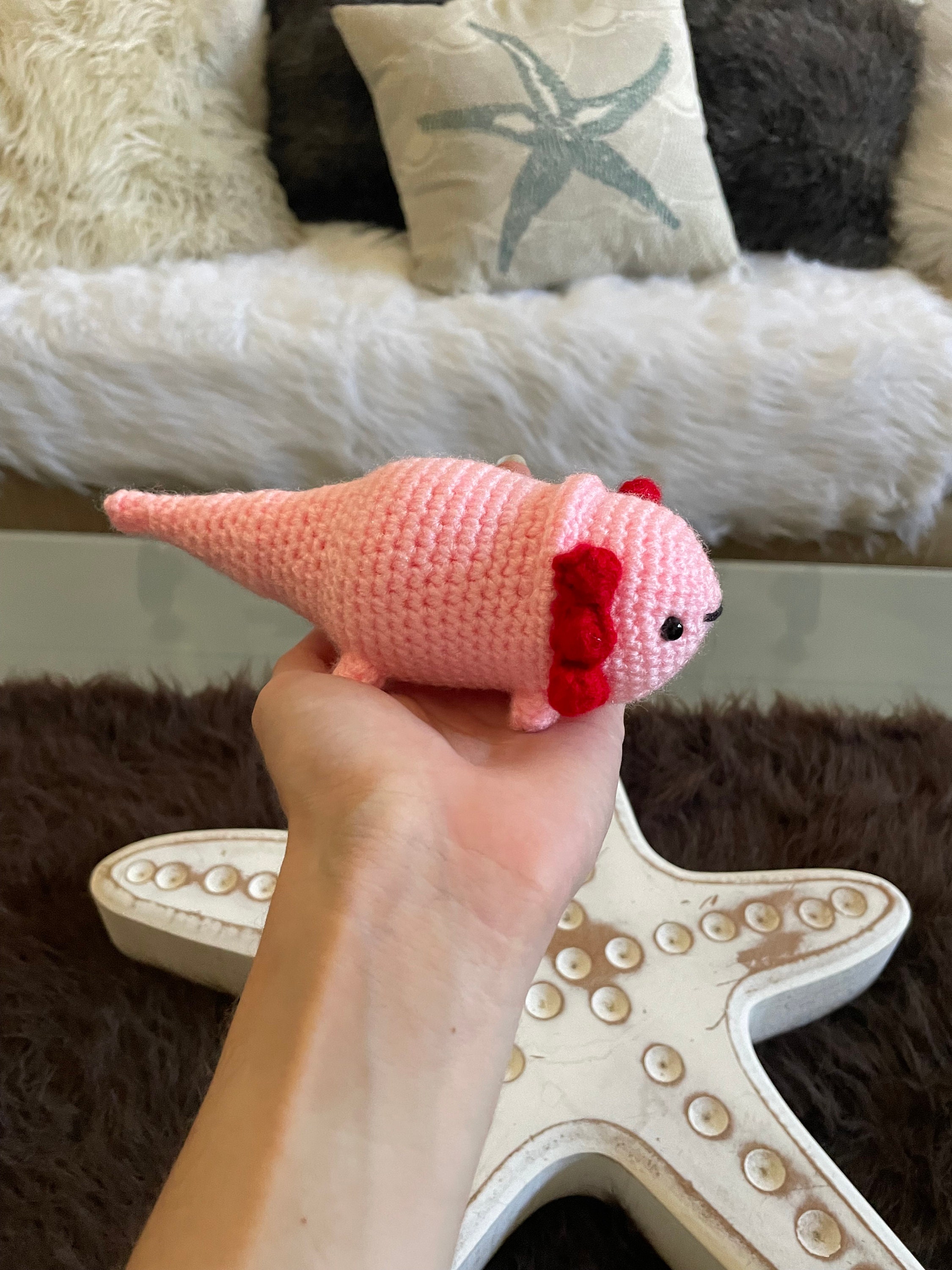 Algae the Axolotl Amigurumi Crochet Plush Desk Pet Salamander Animal ...