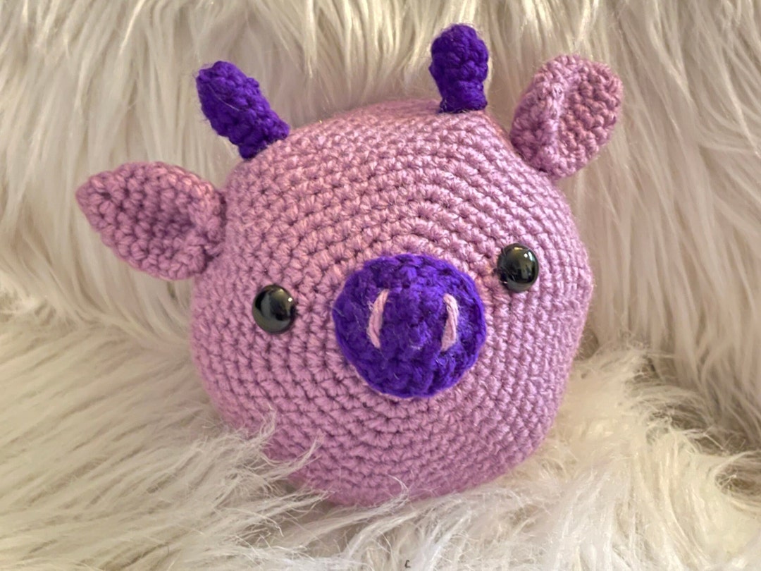 Gretchen the Grape Cow Amigurumi Crochet Plush Desk Pet Farm Animal ...