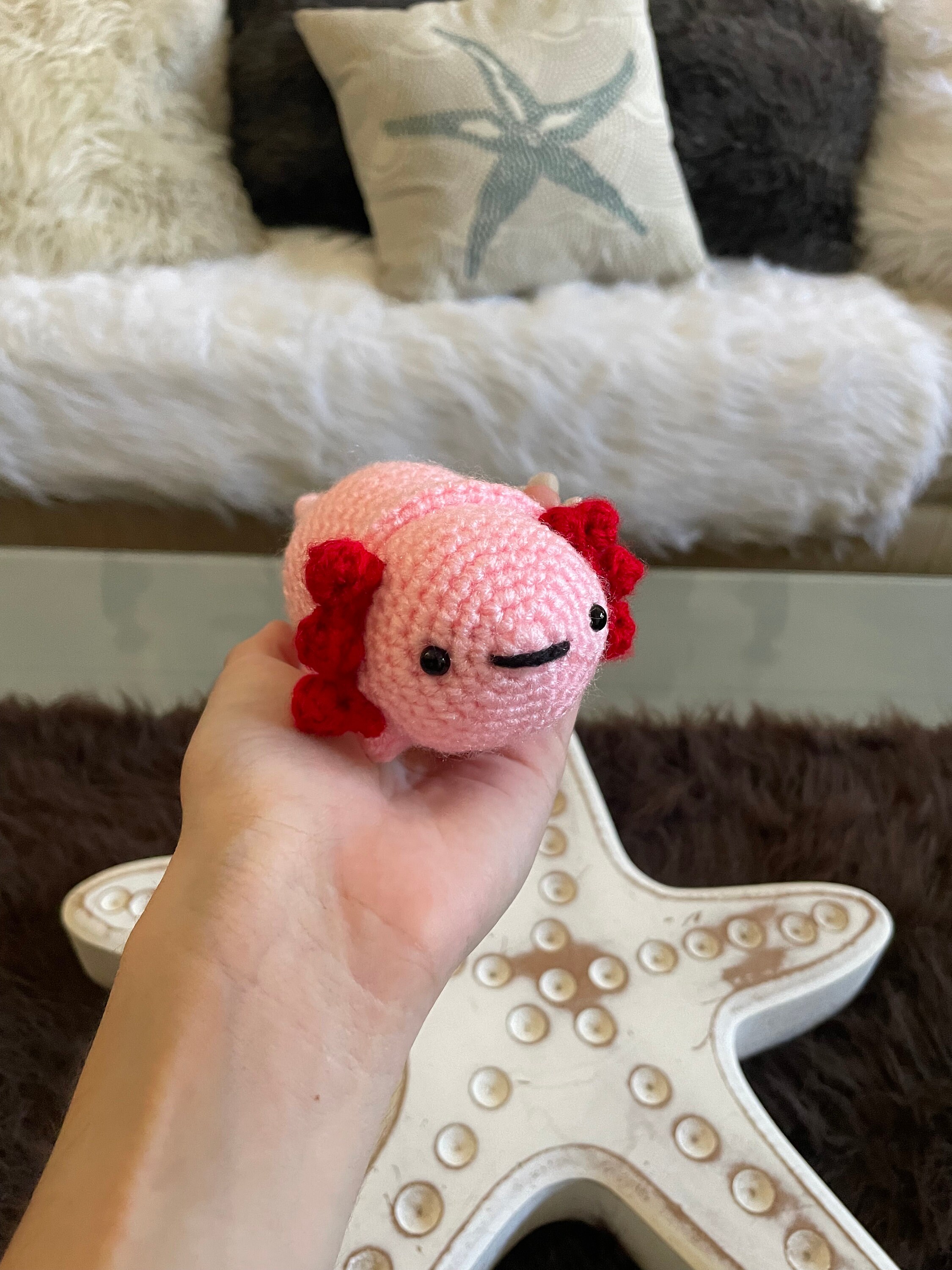 Algae the Axolotl Amigurumi Crochet Plush Desk Pet Salamander Animal ...