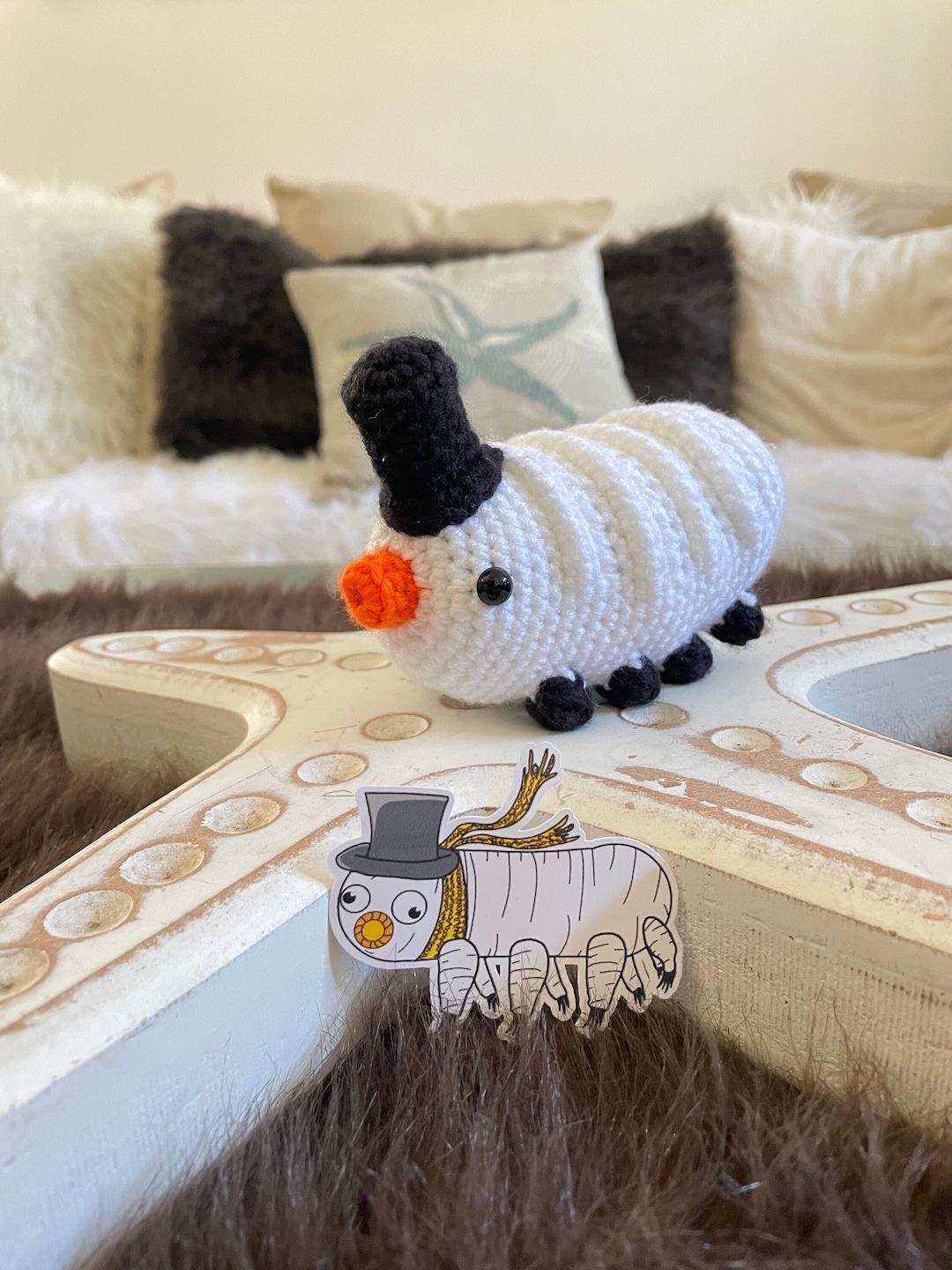 Snowball the Snowman Tardigrade Water Bear Moss Piglet Winter Amigurumi ...