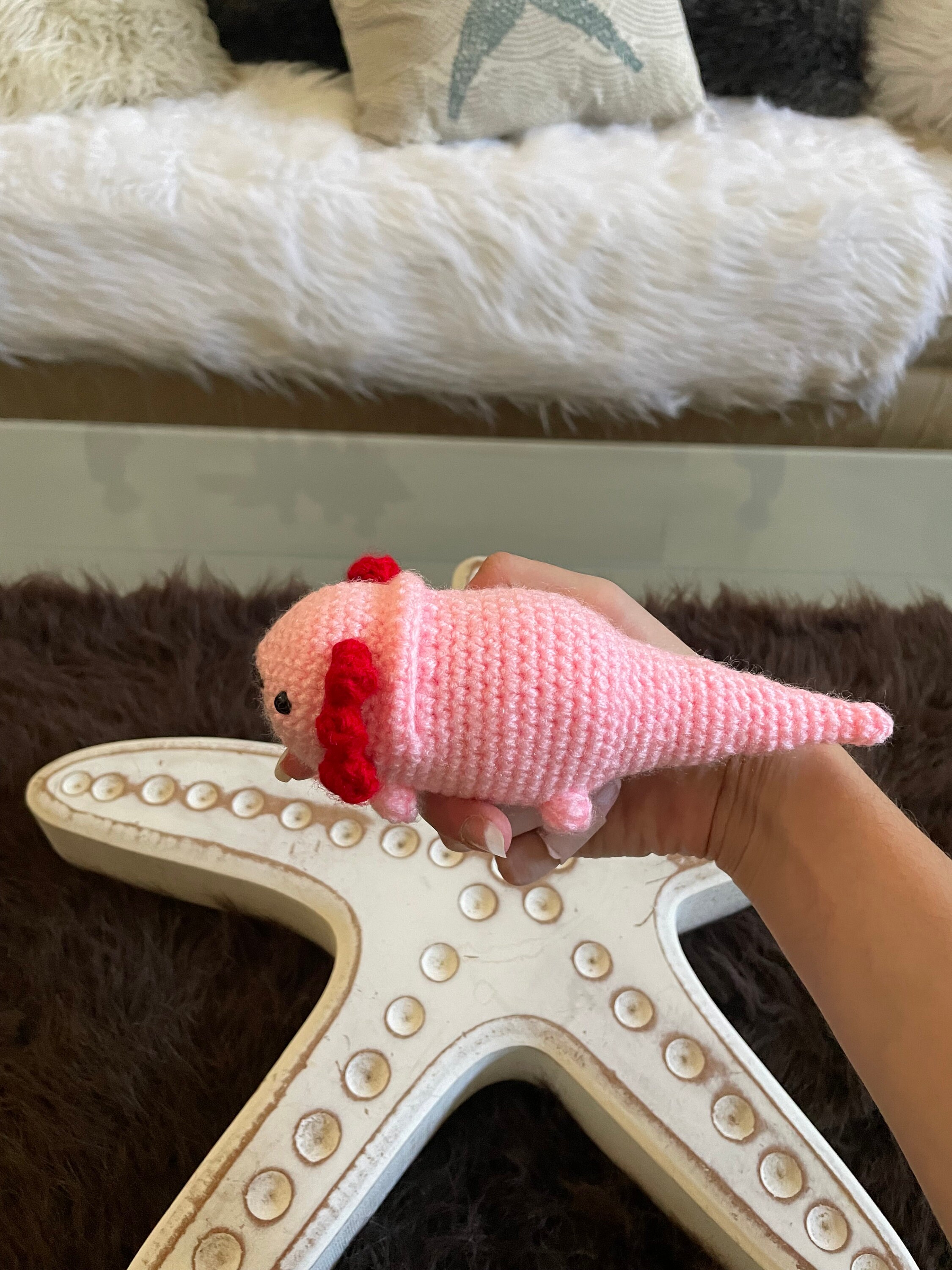 Algae the Axolotl Amigurumi Crochet Plush Desk Pet Salamander Animal ...