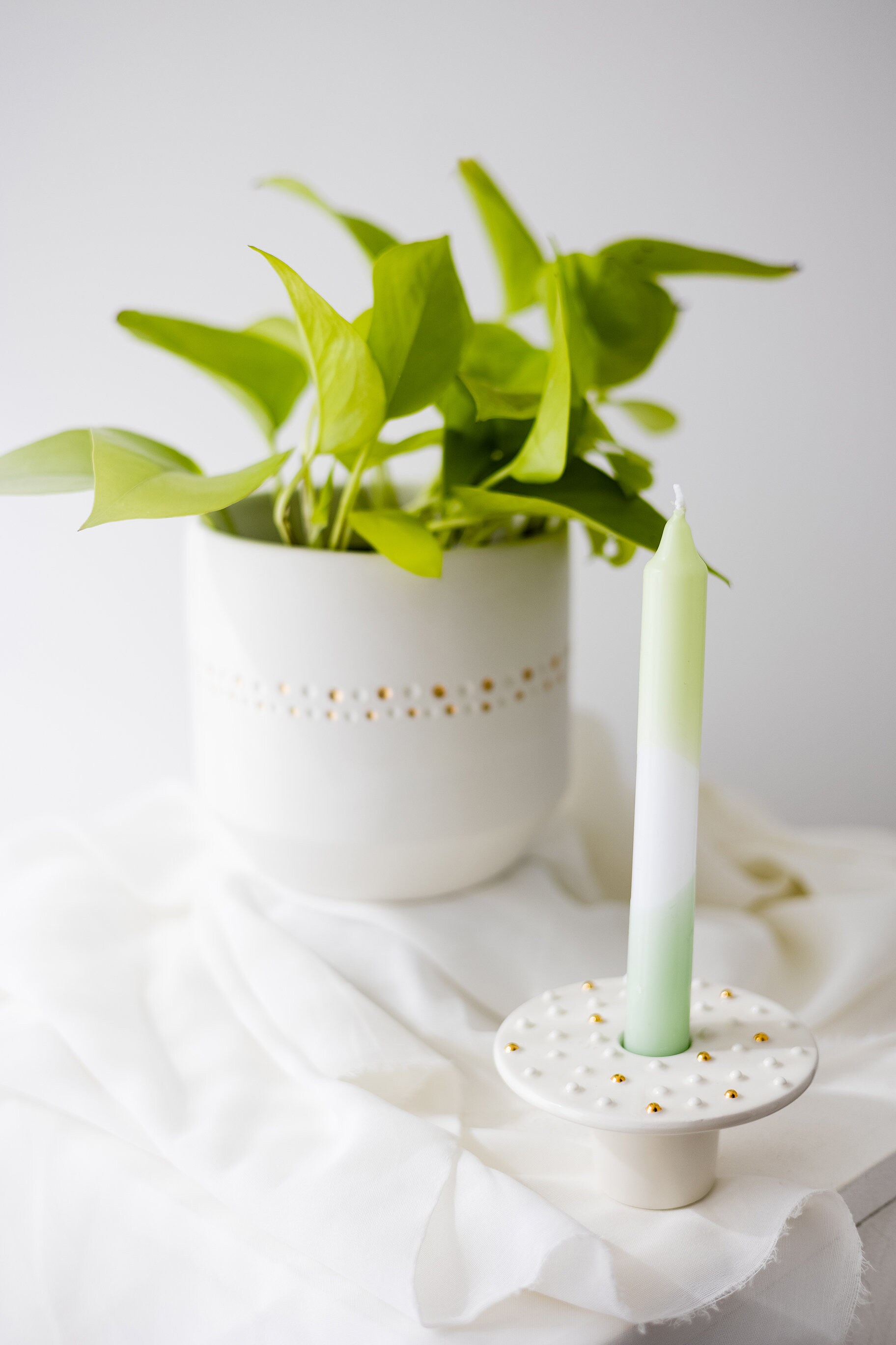 Handmade Ceramic Pot Planter With 10k Gold Dots - Etsy