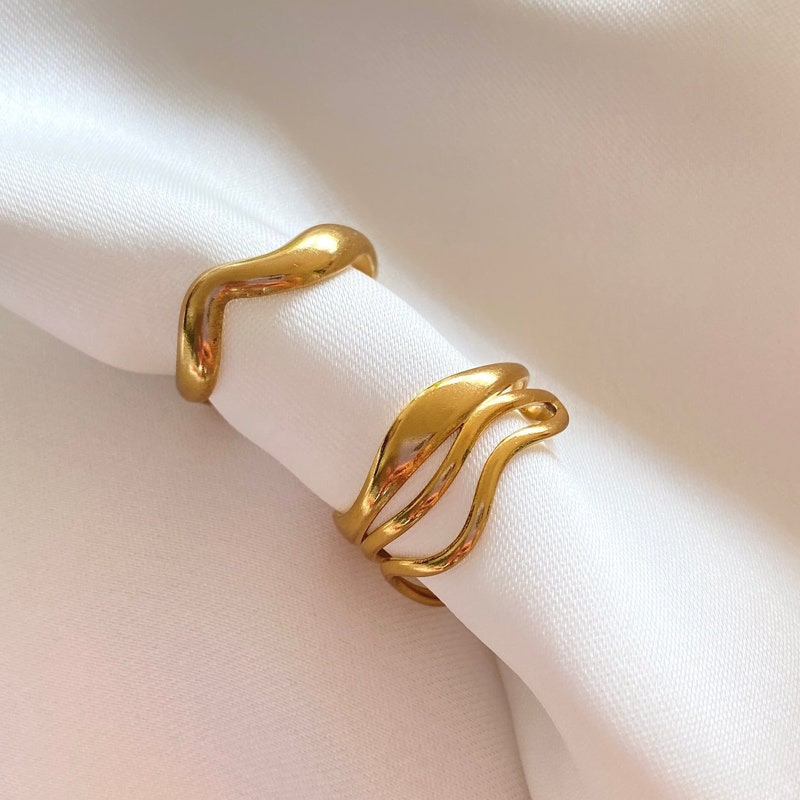 Waterproof Gold Ring Set - Etsy