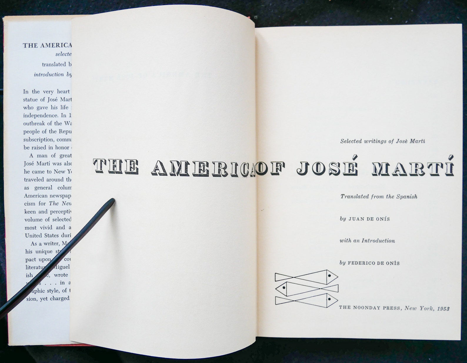 The America of Jose Marti 1954 Selected Writings HC/DJ A Hero of Cuban ...