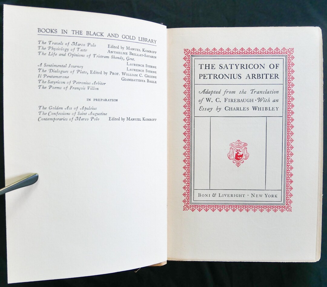 The Satyricon of Petronius Arbiter (1927) Adapted From the Translation ...