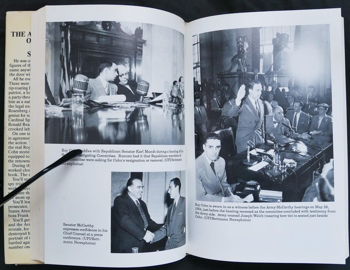 The Autobiography of Roy Cohn (1988) by Sidney Zion - Hardcover & Dust ...