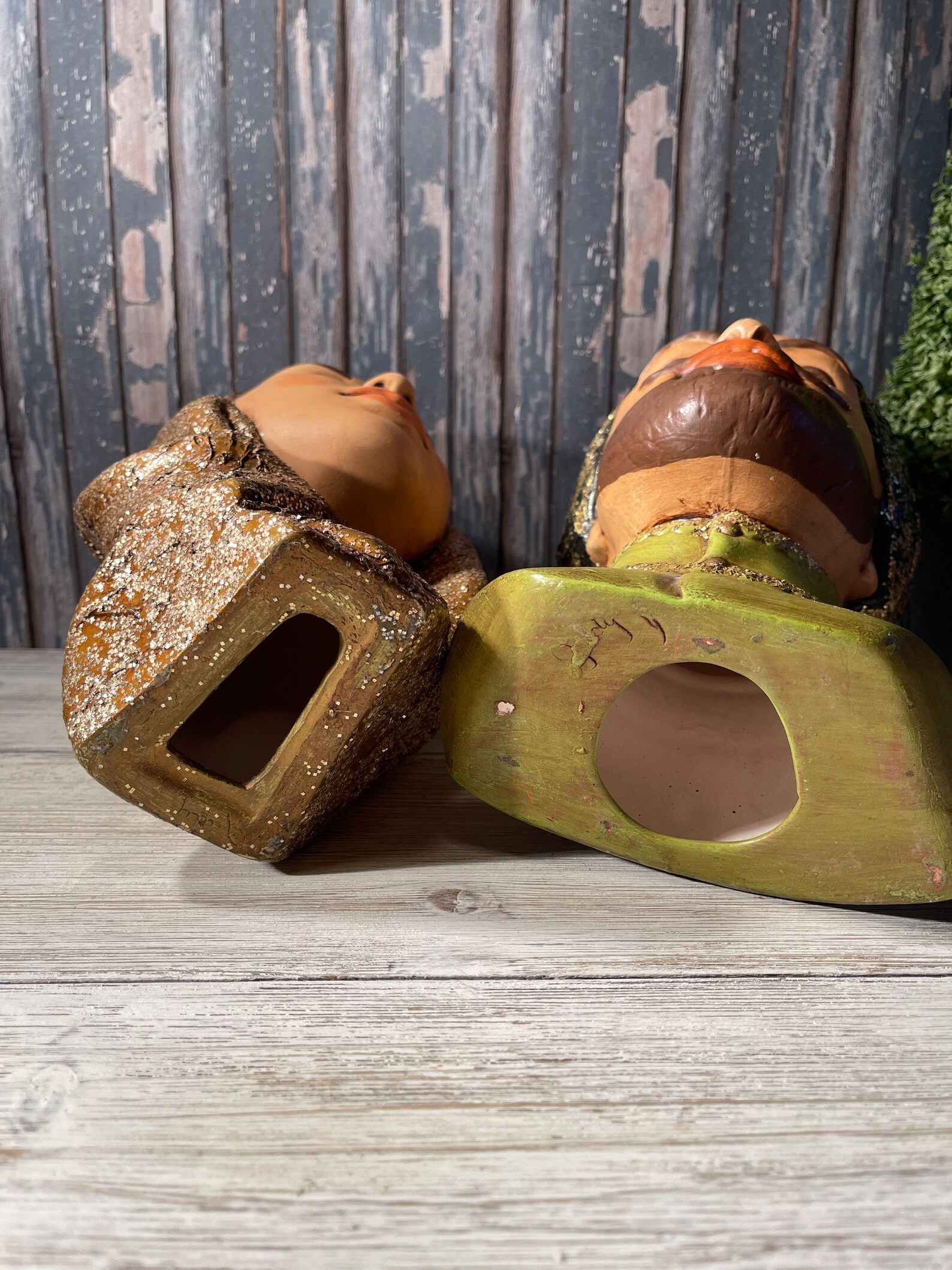 Vintage Marwal Chalkware Busts Male and Female - Etsy