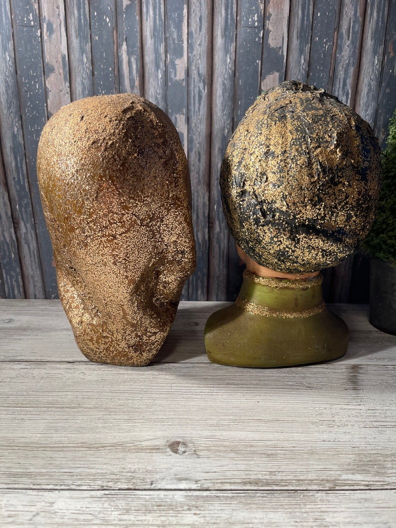 Vintage Marwal Chalkware Busts Male and Female - Etsy