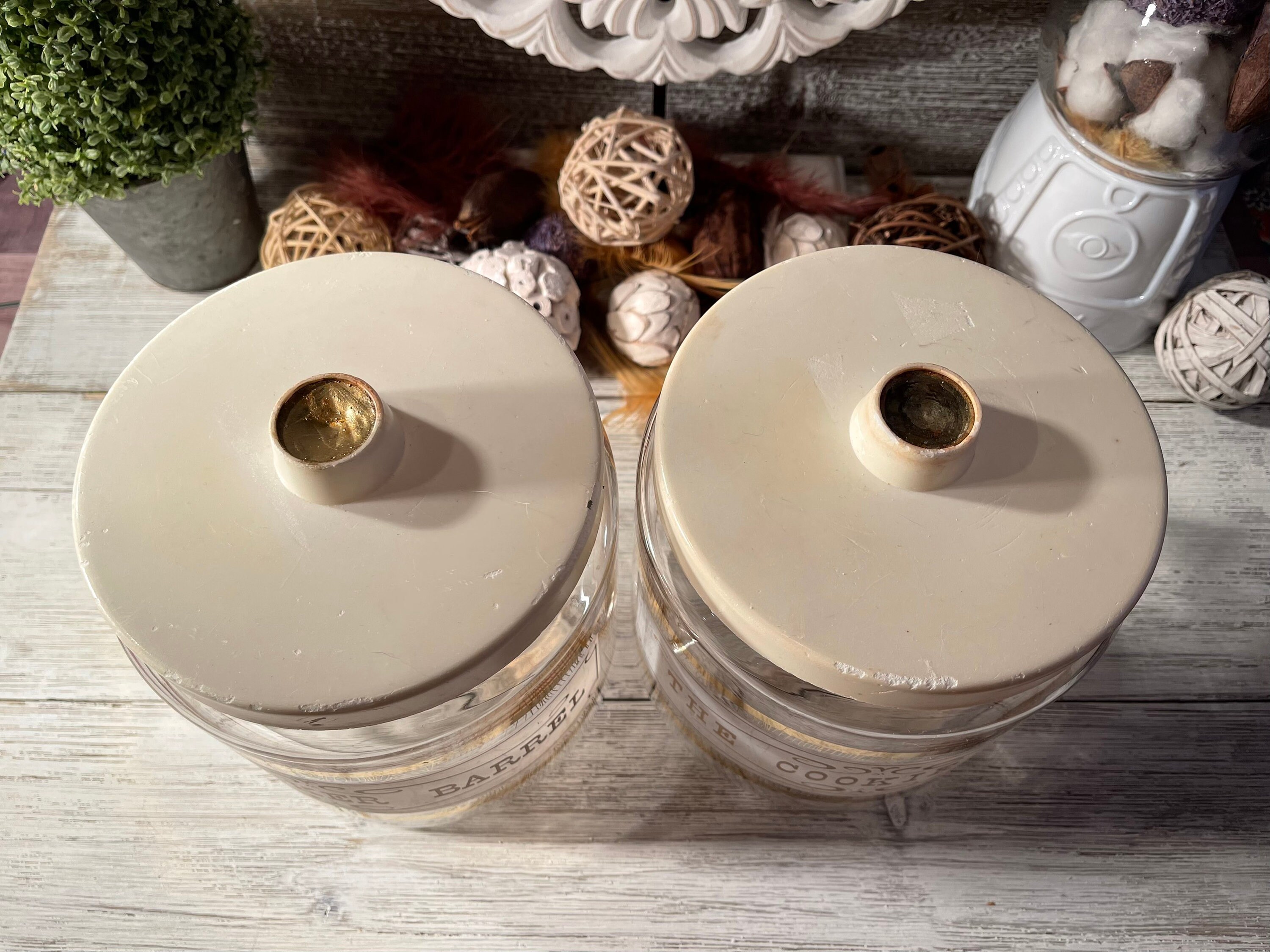 Vintage Pyrex Ware Golden Storage Mates Cookie Jar and Cracker Barrel ...