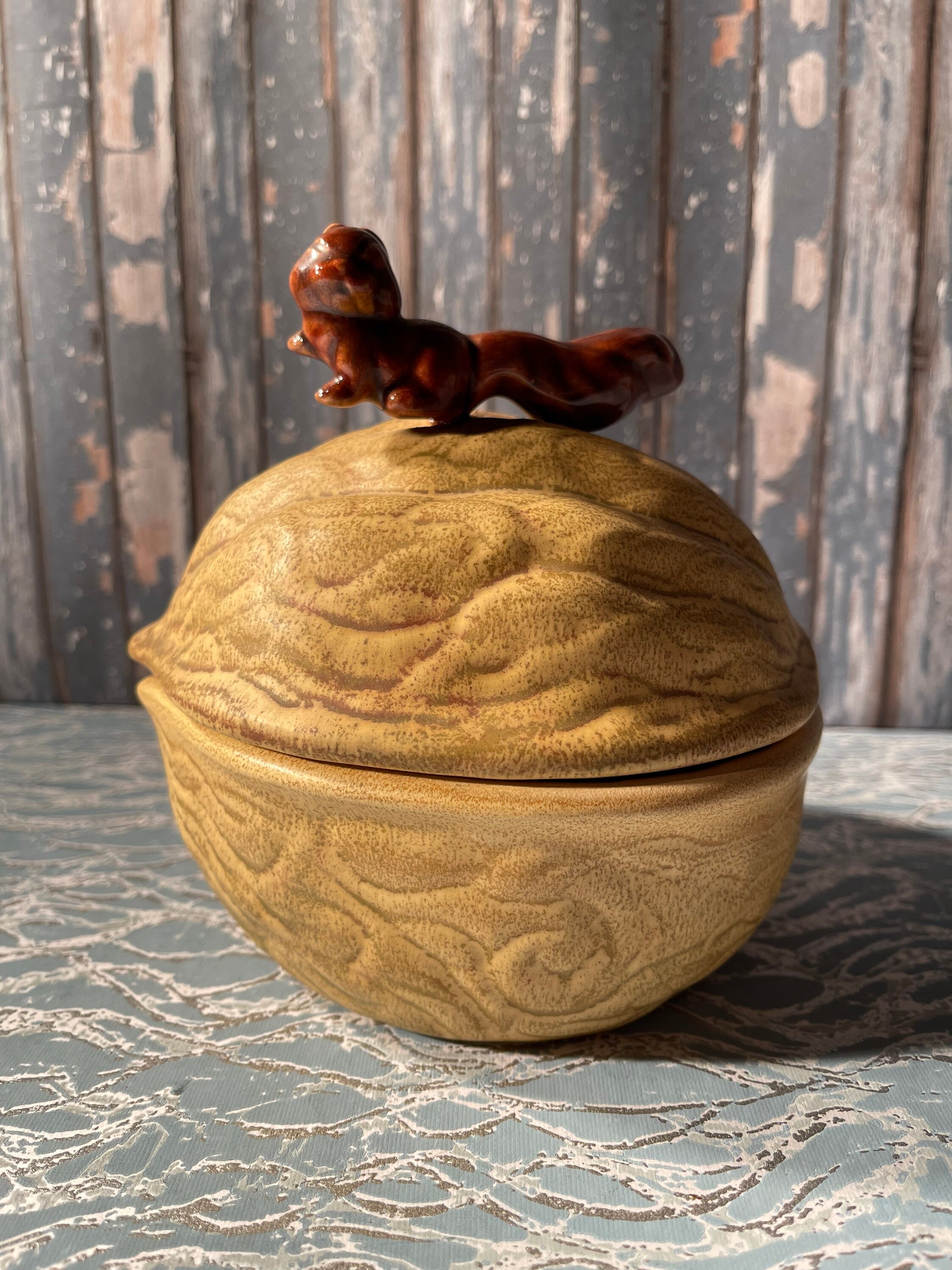 Squirrel on a Nut Dish with Lid | Etsy