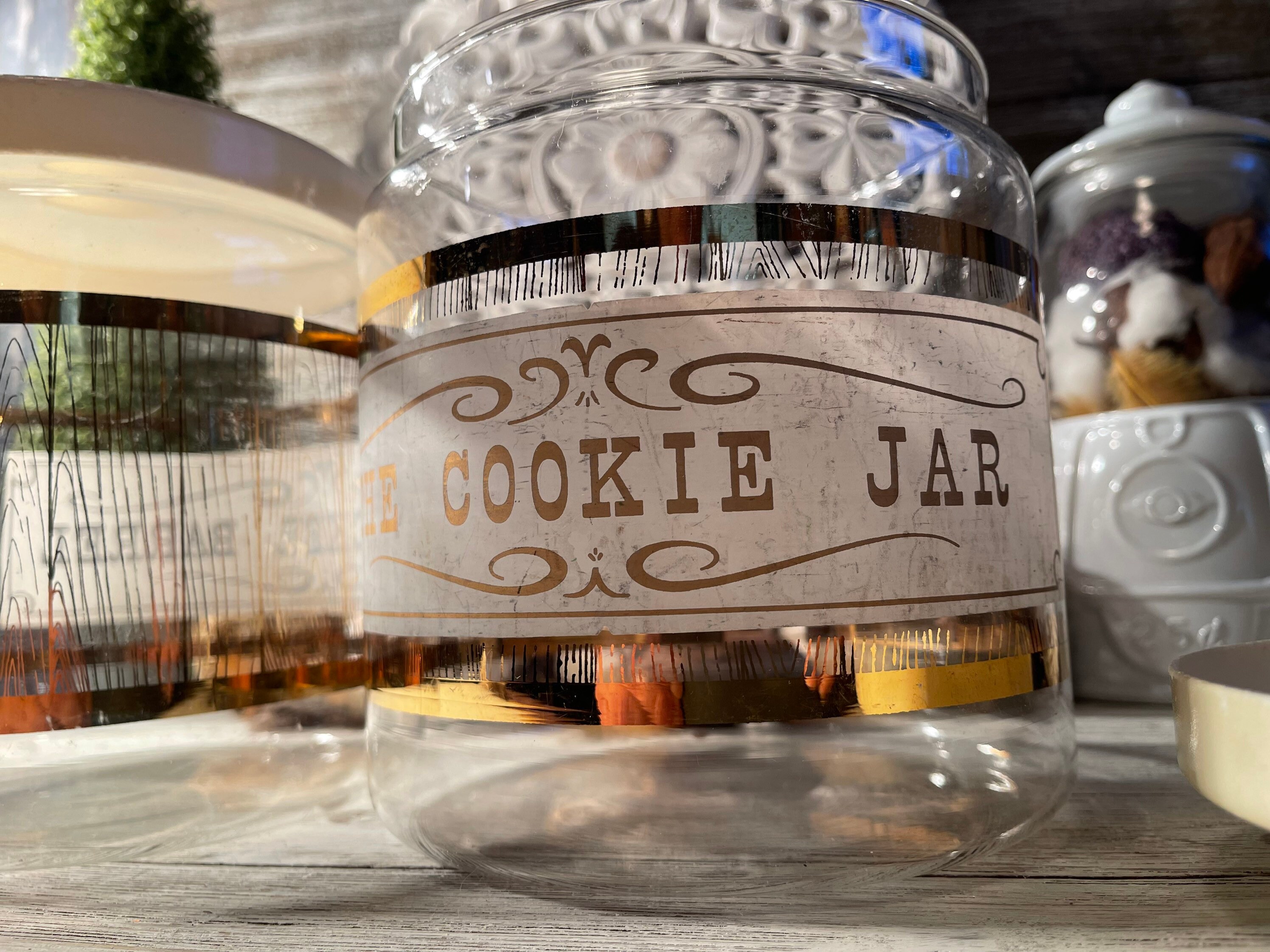 Vintage Pyrex Ware Golden Storage Mates Cookie Jar and Cracker Barrel ...
