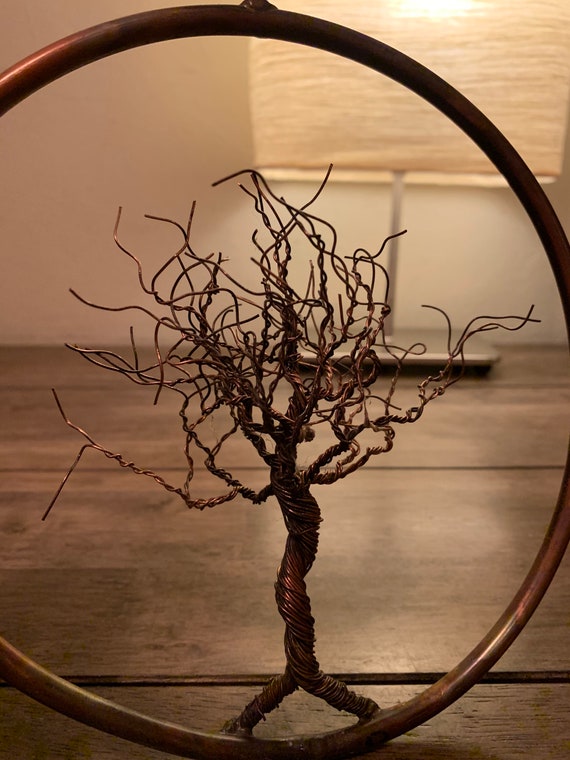 Copper Wire Tree Sculpture Wall Hanging | Etsy