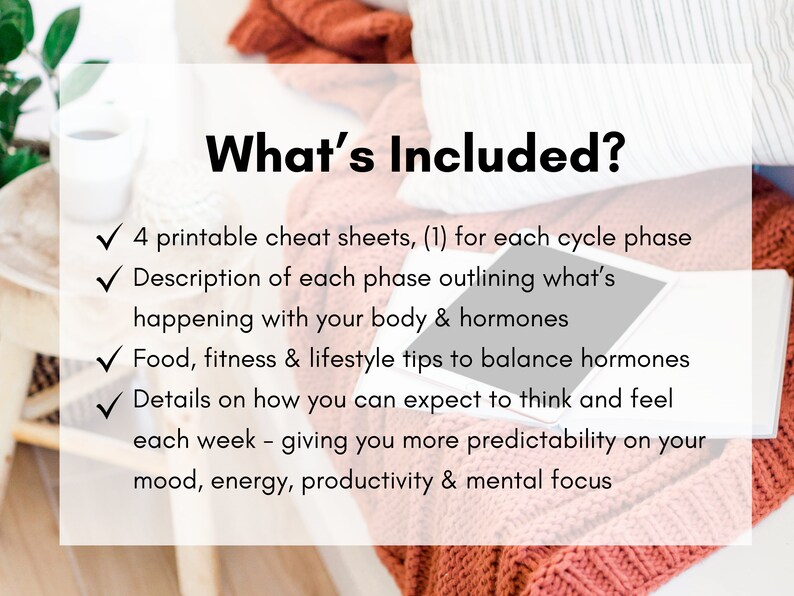Cycle Syncing CHEAT SHEETS | Digital Download to Balance Hormones ...